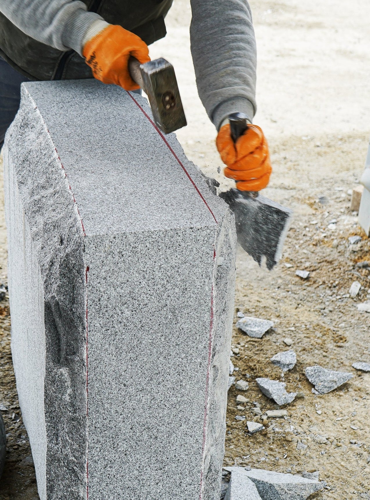 Blockstensmur Bergama Granit Rustik Grå 1000x600— Stenbolaget