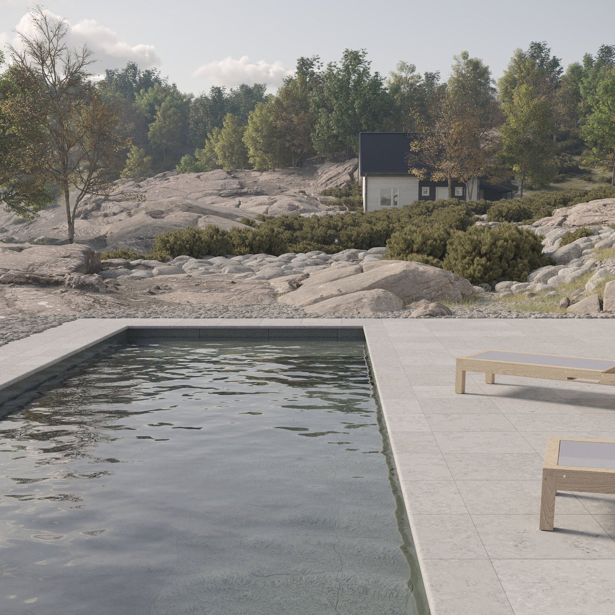 Poolsten Granitkeramik Jura Grå - Stenbolaget