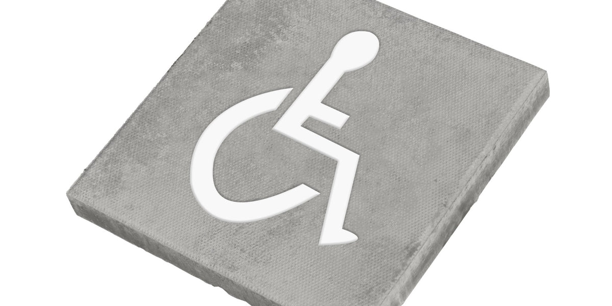 Köp Symbolplattan Rullstol Grå 500x500x70 - Stenbolaget